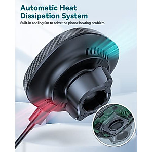 EXELIQ Magnetic Wireless Car Mount Charger, Tri-Pivot Cup Holder Charger Mount with Heat Dissipation System, Fast Magsafe Charging Holder for iPhone 14 13 Pro Max Mini [with QC 3.0 Adapter]