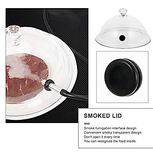 DOITOOL 2Pcs Smoking Cloche Dome Cover - Transparent Cocktail Smoker Dome - Acrylic Food Cover for Smoke Infuser Smoker Smoking Infusion Plates Bowls and Glasses
