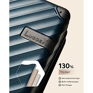 PC 3 Piece Luggage Sets with Spinner Wheels - Expandable Hard Suitcases with Wheels - Travel Luggage TSA Approve (Blue Suitcase)