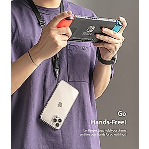 Ringke Lanyard Design Strap Shoulder Neck Hand Wrist Designed for Cell Phone Cases, Keys, Cameras & ID QuikCatch Lanyard Adjustable String - Black