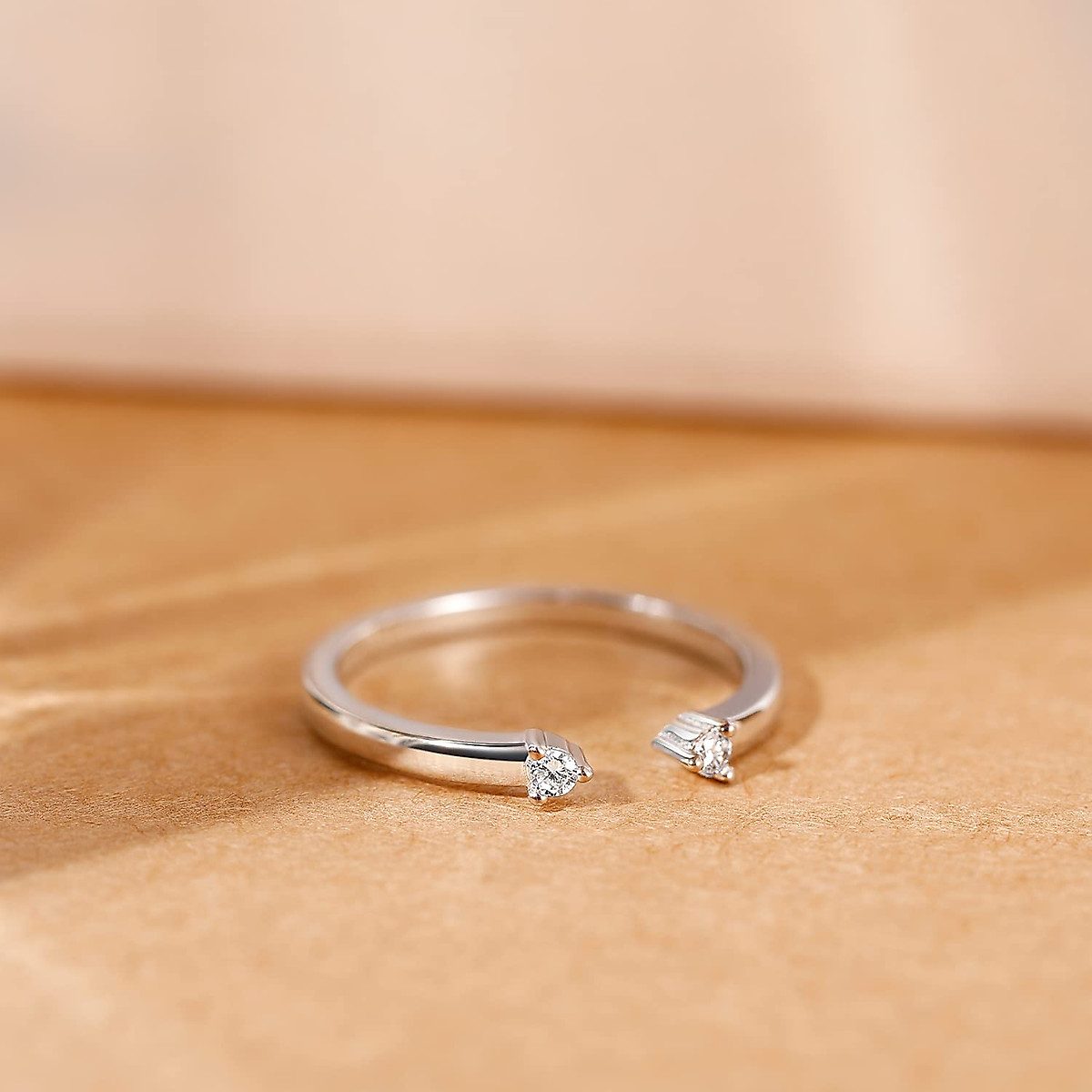 Mameloly Wedding Bands for Women Open Stackable CZ Cubic Zirconia Engagement Rings for Her Size 7