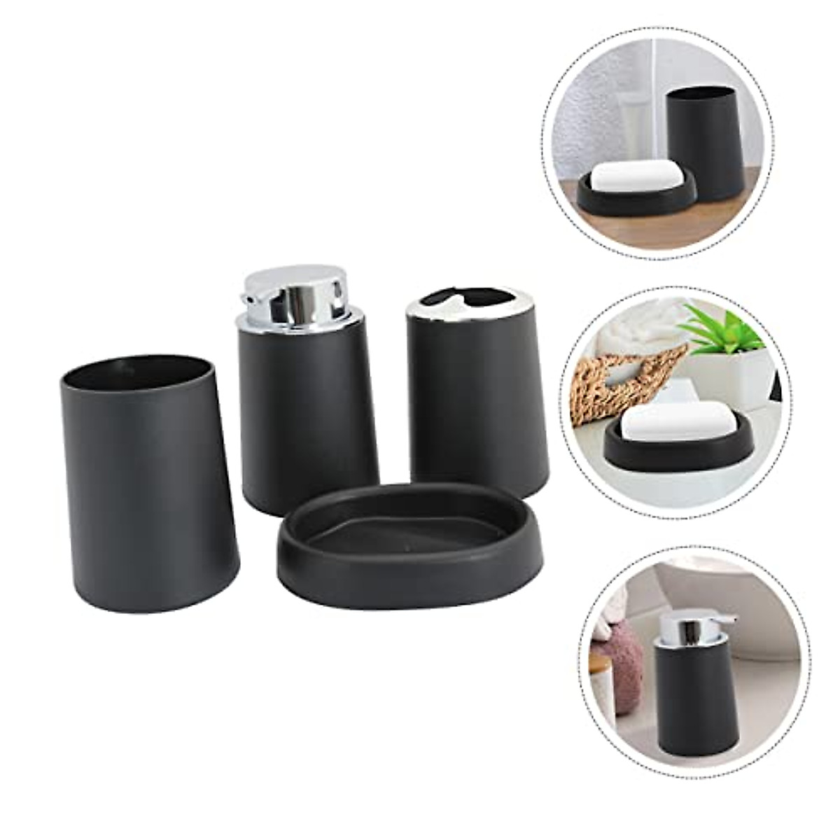 Cabilock 3 Sets Bathroom Set Makeup Accessories Bath Accessories soap Dish Tumbler rinsing Cup soap Lotion Dispenser Foam soap Dispenser Toilet Accessories take a Bath Washing Cup Plastic