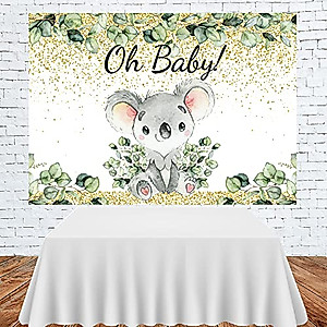 Lofaris Cute Koala 1st Birthday Party Backdrop Greenery Boy First Birthday Background Oh Baby Baby Shower Party Decor Cake Table Banner 7x5ft