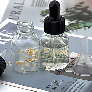 Yookat Eye Dropper Bottles 20 Pack 25ml Dropper Bottles 20 Pieces Labels and 2 Pieces Funnels Plastic Dropping Bottles Set for Essential Oils Travel and Lab