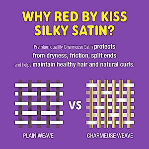 Red by Kiss Kids Satin Bonnet Sleep Cap Reversible Hair Bonnet for Boys and Girls Sleeping Night Silk Sleep Cap (Star) Multi Color