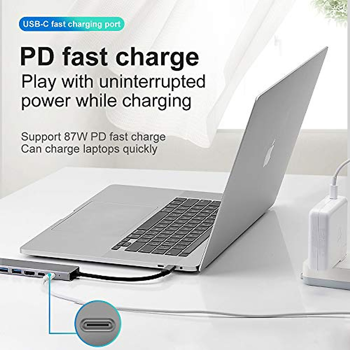 Baile USB C Hub Type c Hub Adapter, 8 in 1 with Ethernet, 4K HDMI,USB 3.02, 87W PD, USB-C Data Port and SD/TF Docking Station Compatible with MacBook and Other USB-C Laptops
