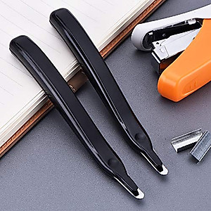 LONGKEY Professional Magnetic Staple Remover Puller Rubberized Staples Remover Staple Removal Tool for School Office and Home 3 PCS Black