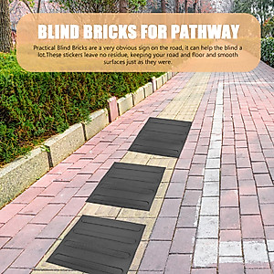 4pcs Tactile Paving Tiles Rubber Blind Road Bricks Patio Deck Tiles Outdoor Sidewalk Pad Walkway Floor Stickers for Pathway Garden Poolside Balcony