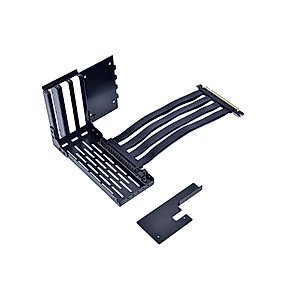 LIAN LI LAN2-1X Premium PCI-E x16 3.0 Black Extender Riser Cable 200mm and Covert Bracket for LANCOOL 2 for PCIE 3.0 only (NOT Compatible with PCIE 4.0 VGA Cards)
