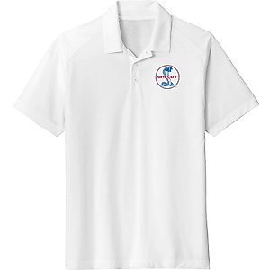 Ford Mustang Shelby Blue and Red Tri Blend Wicking Polo, White 3XL