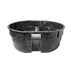 Rubbermaid Commercial Products Stock Tank, 300-Gallons, Structural Foam, Heavy Duty Container, for Livestock/Animal/Cattle Feed & Water, Outdoor Homemade Pool/Hot Tub/Bathtub, & Pet Cleaning/Dog Wash