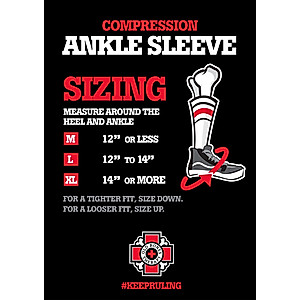 Old Bones Therapy Ankle Compression Sleeve Knitted With Silicone Gel Inserts Increased Support and Stability - Reduce Inflammation, Swelling, Soreness (Large, One Ankle)