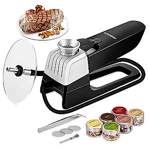 Smoking Gun for Foods Smoke Infuser-INKBIRD 13PCS Smoking Gun Kits w 6 Flavors Wood Chips, Smoker Machine with Accessories-Cold Smoke for Food and Drinks-Gift for Man, for Sous Vide, BBQ, Cheese, Meat
