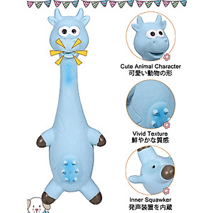 SCHITEC Squeaky Dog Toys, [2 Pack] Squawking Latex Toy with Interactive Squeaker, Squeak Rubber Duck Chicken for Medium Small Dogs