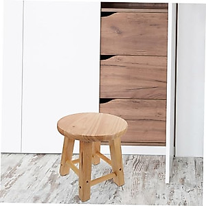 Parliky Solid Wood Bench Stool Wood Small Wood Stools Wood Stool for Bathroom Plant Table Indoor Short Step Stool Stools for Sitting Bench Mini Step Stool Low Stool Wooden