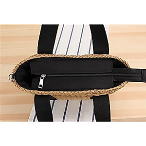 FAIRYSAN Women Straw Summer Beach Bag Handwoven Bag Crossbody Bag Shoulder Messenger Satchel Simple Leisure Bag Seaside Vacation Bag Square