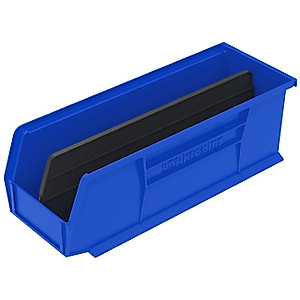 Akro-Mils Plastic Hanging Stackable Storage Bins Bundle - Blue (12-Pack + 6-Pack)