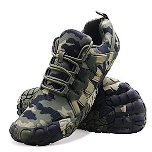 Barefoot Shoes Men Workout Gym Cross Training Five Fingers Minimalist Running Zero Drop Indoor Strength Weight Spin Wide Width Toe Box Camouflage Size 11 Camo Green