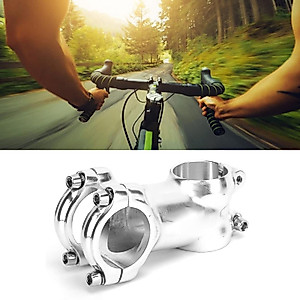 SUNGOOYUE Bike Stem Fits 31.8mm/1.3in Handlebar, Aluminum Alloy Handlebar Stem for Road Bikes Mountain Bikes Silver