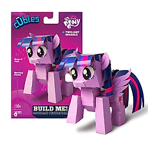 Cubles My Little Pony Series 1 3-Pack Twilight Sparkle, Applejack, Fluttershy - 3D Paperboard Constructable Set - Build-Your-Own, Ages 6 and Up – Over 5 Inches Tall - 100% Recyclable