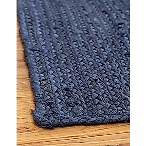 INDIGIFTHUB Rectangle Rug Hand Braided Area Rug Rustic Hipster Rug Eco Friendly Rug Large Turkish Rug for Living Indoor & Outdoor (Blue Dye) 4x6 Sq Feet