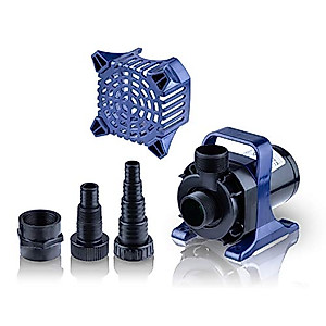 Alpine Corporation 3100 GPH Submersible Water Pump with 33 FT Cord and Adapters for Ponds, Fountains, Waterfalls, and Water Circulation, 276 Watts 21.5 FT Lift Quiet Operation Vertical/Horizontal