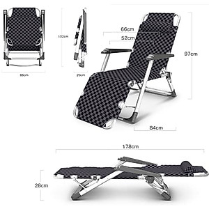 Phil Beauty Portable Recliner Aluminum Alloy Beach Napping Balcony Chair Adult Office Chair, Grey