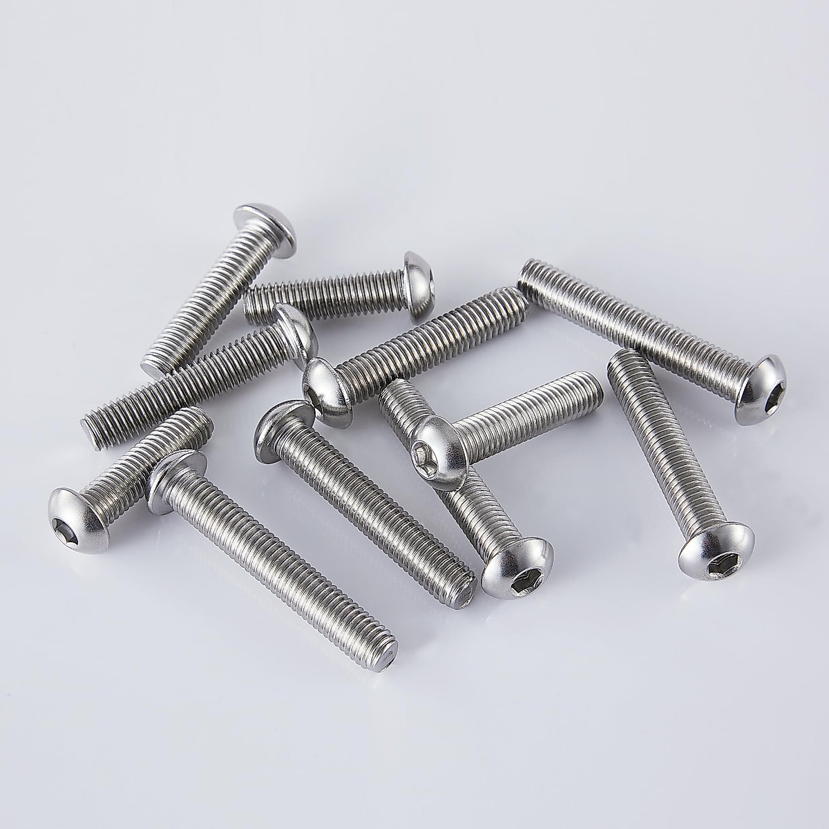 Cicidorai 1/4-20 x 1-1/4" Button Head Socket Cap Screws Bolts, 304 Stainless Steel 18-8, Allen Socket Drive, Bright Finish, Full Machine Threads, Quantity 50