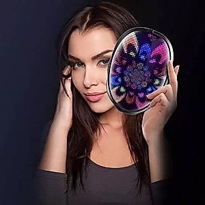 TrendyNow365 Rechargeable LED Halloween Mask with Bluetooth, Programmable with Shining Mask App, Face Changing Cosplay, Party, Christmas