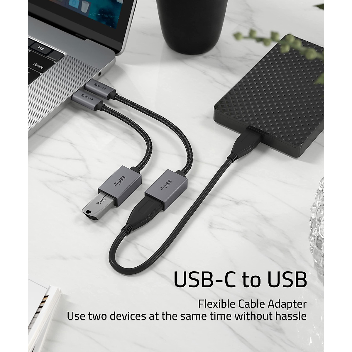Syntech USB C to USB Adapter, USB C Male to USB 3 Female Adapter Compatible with iPad Pro 2021, MacBook Pro 2020 and More