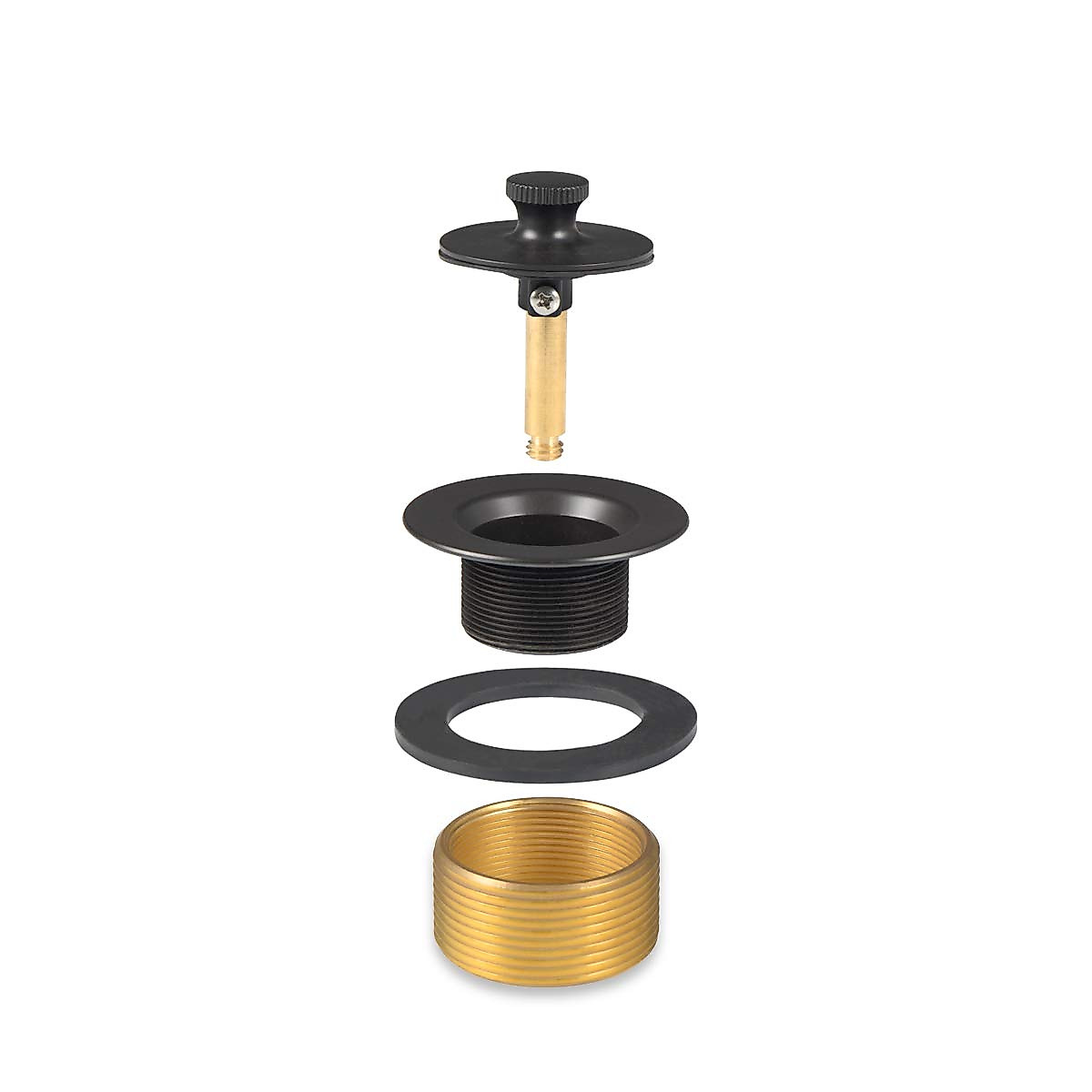 Matte Black Bathtub Drain Conversion Kit Assembly, Lift and Turn Tub Drain Kit, Brass Construction Easy Installation