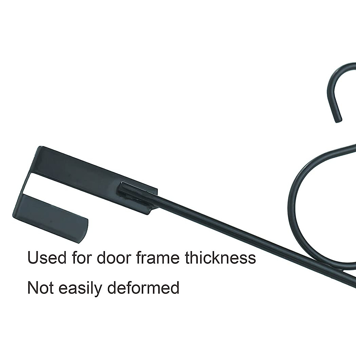 eywlwaar Over The Door 7 Hanger Rack Metal Rack for Home Use Hats Coats Key Bag Clothes Scarfs Hooks and Love Design (Black)