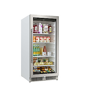 EdgeStar VBM91SS 24 Inch Wide 9.53 Cu. Ft. Commercial Beverage Merchandiser With Temperature Alarm and Reversible Door