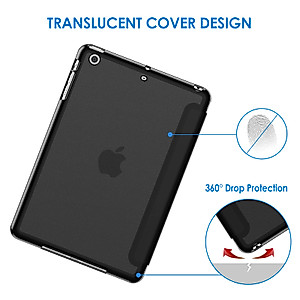 JETech Case for iPad Mini 1 2 3 (NOT for iPad Mini 4), Smart Cover with Auto Sleep/Wake (Black)