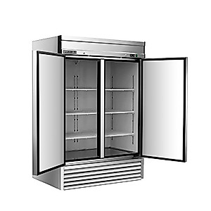 Maxx Cold MXSR-49FDHC Commercial Reach-in Refrigerator Freestanding 2-Door, with Heavy Duty Shelves Digital Controls and Automatic Defrost, Stainless Steel