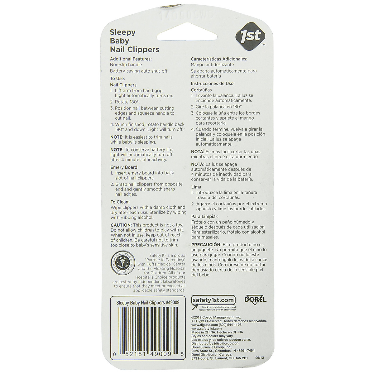 Safety 1st Sleepy Baby Nail Clipper (Colors May Vary)