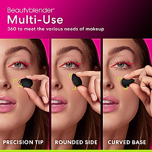 Beautyblender® | Micro Mini Pro Black Beauty Blender Makeup Sponges, Super-Soft Foam Easily Blends Concealers & Highlighters, Made in USA, Reusable, Washable, Streak Free Application, 2 Pack