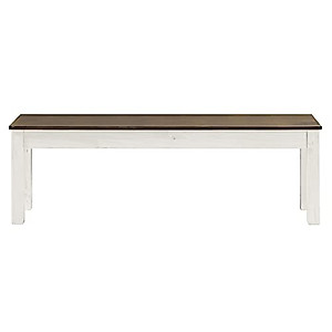 Furniture Dash Wood Bench White Distressed