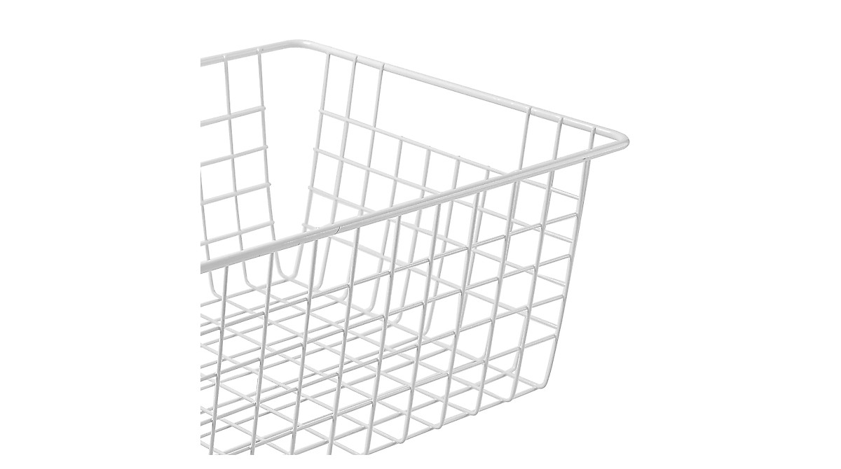 Organize Your Freezer & Pantry: White Wire Storage Baskets (Set of 4)