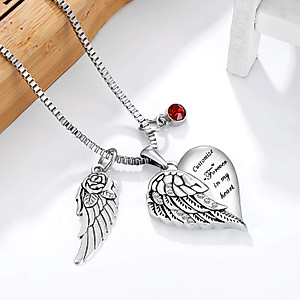 Forever in my heart with 12 Birthstones Cremation Jewelry Keepsake Memorial Urn Necklace (Customized Name)