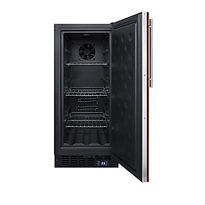 Summit SCFF1533BSS Cabinet Freezer with 2.45 cu. ft. Total Capacity Frost Free Operation Adjustable Chrome Shelves Sabbath Mode Setting and 100% CFC Free in Stainless Steel (Right Hinge