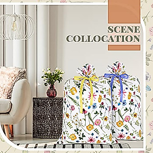 TaoBary 4 Pcs Large Gift Bags Jumbo Wedding Gift Bag Plastic Oversized Plastic Storage Bags 48"x 36" with 4 Rolls Ribbons for New Parents Baby Shower Birthday Engagement Christmas Party