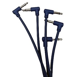 Starving Students Music Supplies Luigis Modular M-PAR Right Angled Eurorack Patch Cables - Package of 5 Blue Cables, 6" (15 cm)