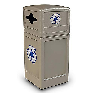 Commercial Zone Recycle42 Mixed Recycling Dome Lid - Beige