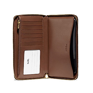 Coach Signature Large Phone Wallet/Wristlet - Khaki/Saddle 2