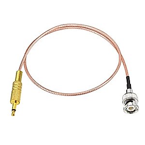 Eightwood BNC Male to 3.5mm 1/8” Mono TS Male Plug Stereo Adapter Coaxial Power Audio Cable 1.6 Feet