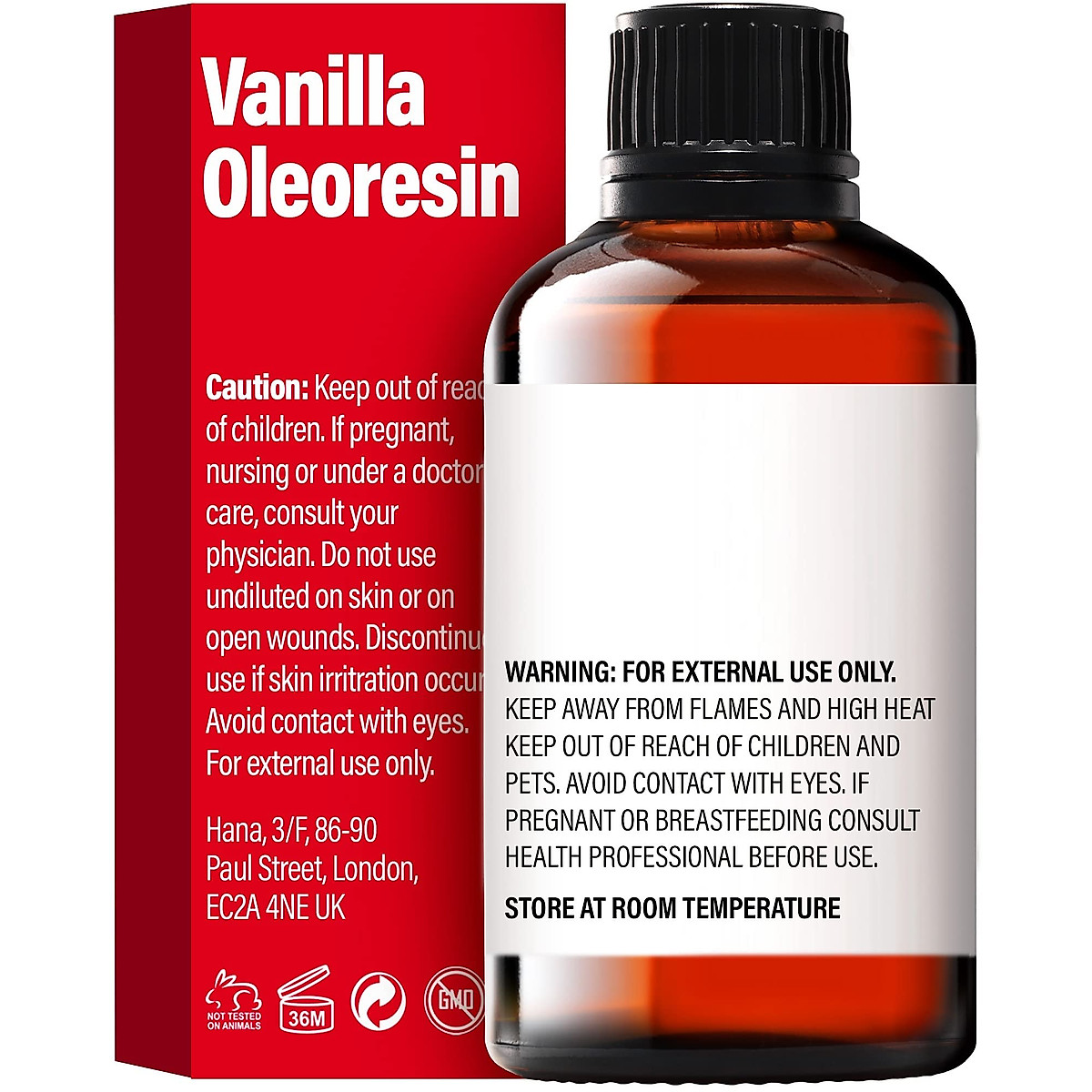 H’ana Vanilla Essential Oil for Diffuser & Skin (1 fl oz) - 100% Natural Vanilla Oleoresin Essential Oil - Fragrant and Long Lasting Vanilla Oil Perfume