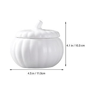 BESTonZON Ceramic Pumpkin Dish Pumpkin Soup Bowls Porcelain Dinnerware Pasta Dessert Bowl with Lid, Dishwasher & Oven Safety