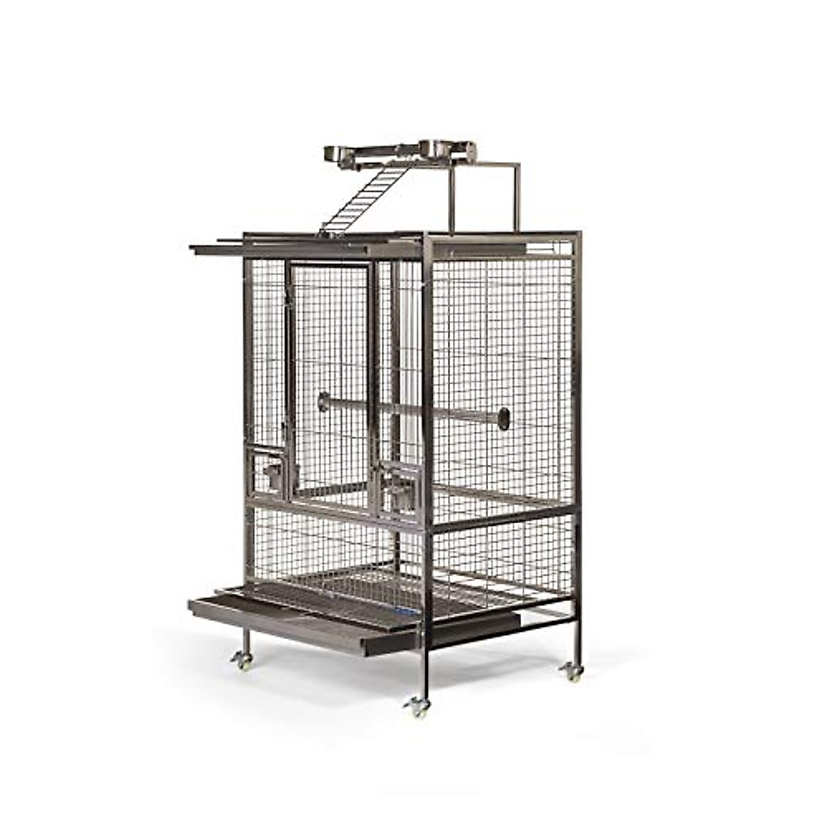 Prevue Pet Products Large Stainless Steel Play Top Bird Cage, Rust Resistant Metal Cage for Birds with Rooftop Ladder and Playtop