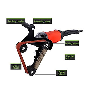 DIY Mini Belt Sander, 360 Degree Accurate Guidance Reduce Friction Coefficient Wear Resistant Safe Tube Belt Sander Forging for Plastic (M14)